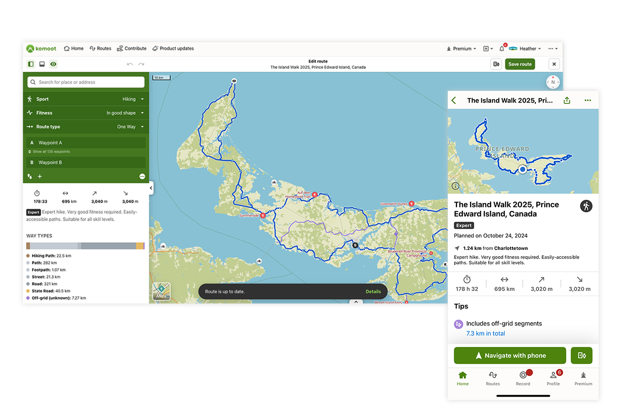 Navigation Apps: Komoot - The Island Walk